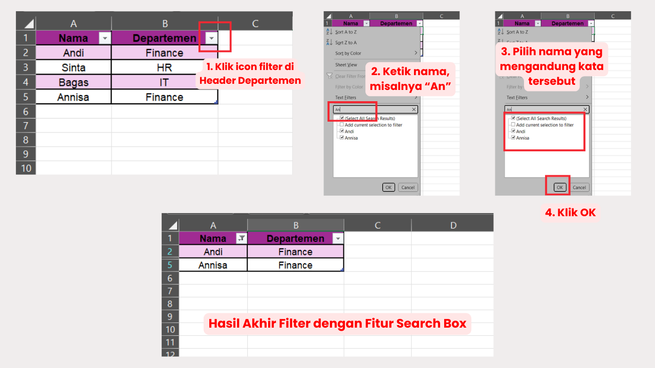 Cara Menggunakan AutoFilter di Excel dengan Mudah untuk Pemula – E-TEST.ID